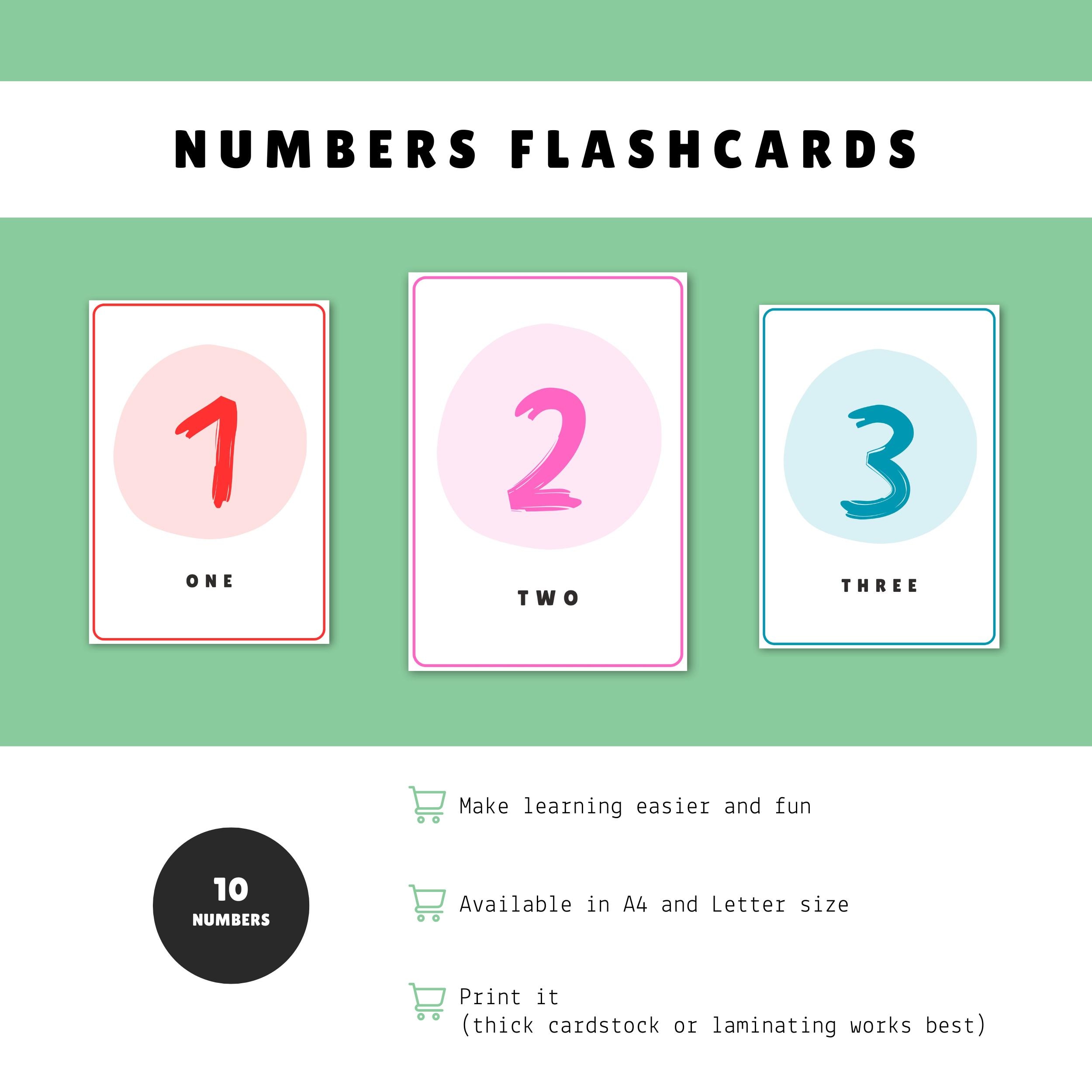 Printable Flashcards | Numbers Flashcards | 123 Flashcards | Montessori ...