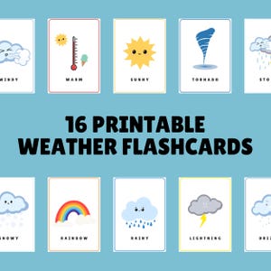 Printable Flashcards | Weather Flashcards | Montessori Printable ...