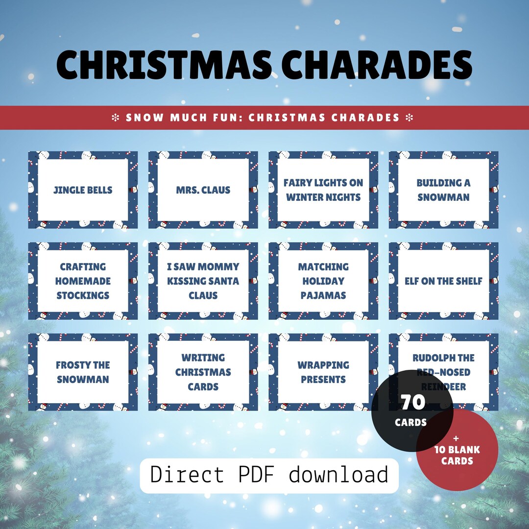 Christmas Charades Game: Printable Holiday Fun (digital Download) - Etsy