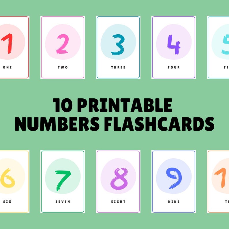 Printable Flashcards | Numbers Flashcards | 123 Flashcards | Montessori ...