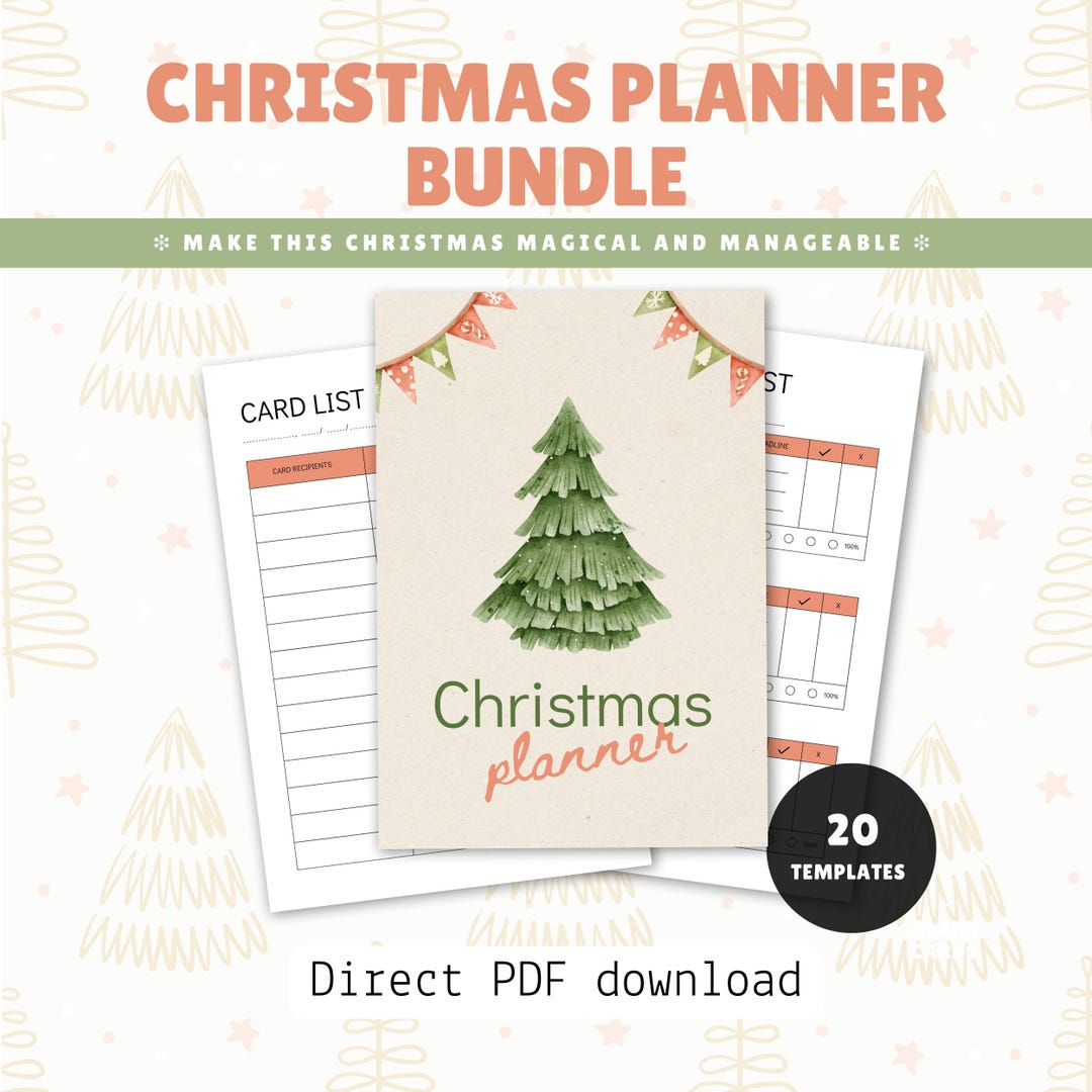 Christmas Planner Bundle Printable | Holiday Organizer PDF | Xmas ...