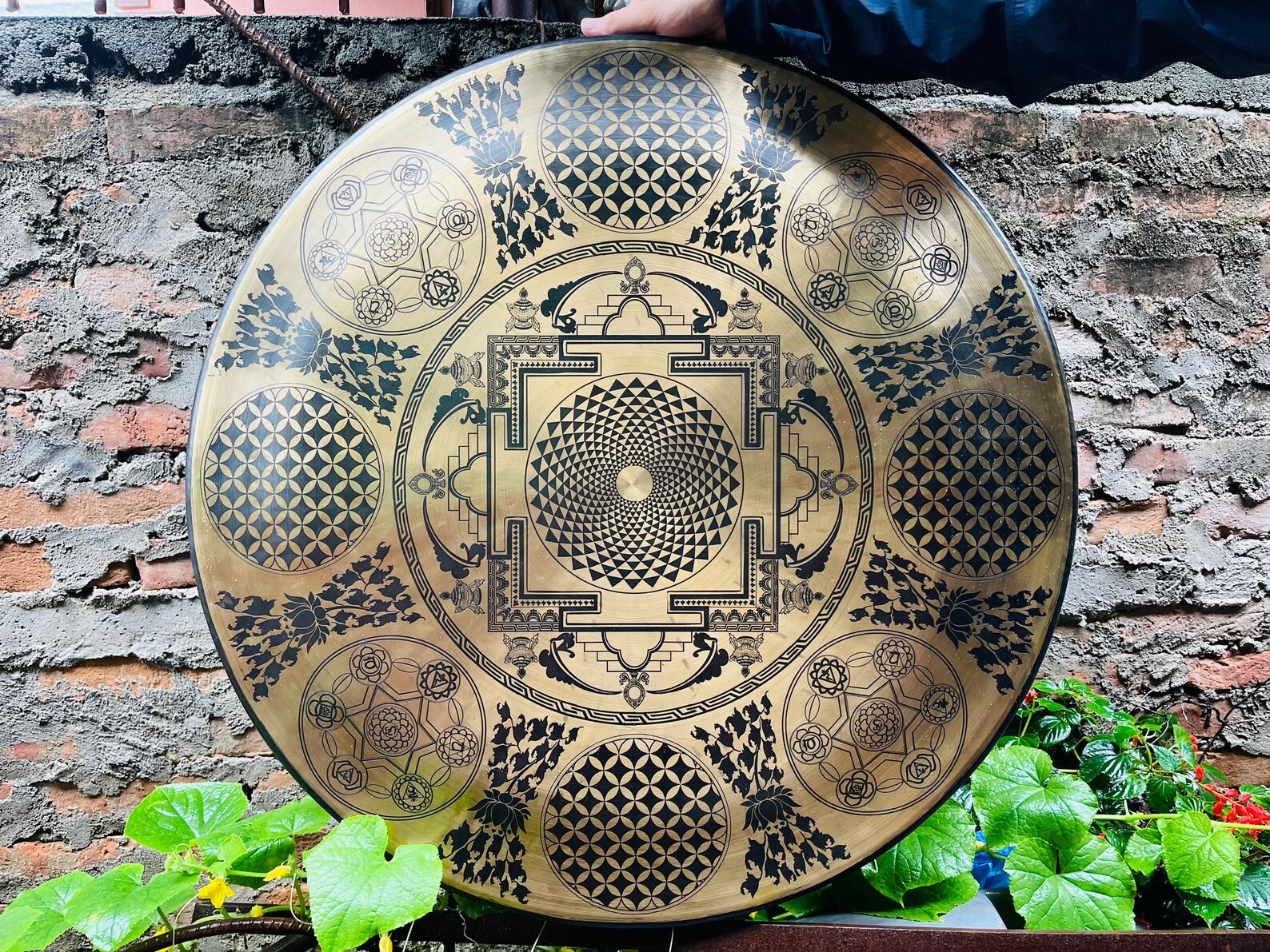 Super Fine Handcrafted Tibetan Gong Sacred Geometry Handmade in Nepal ...