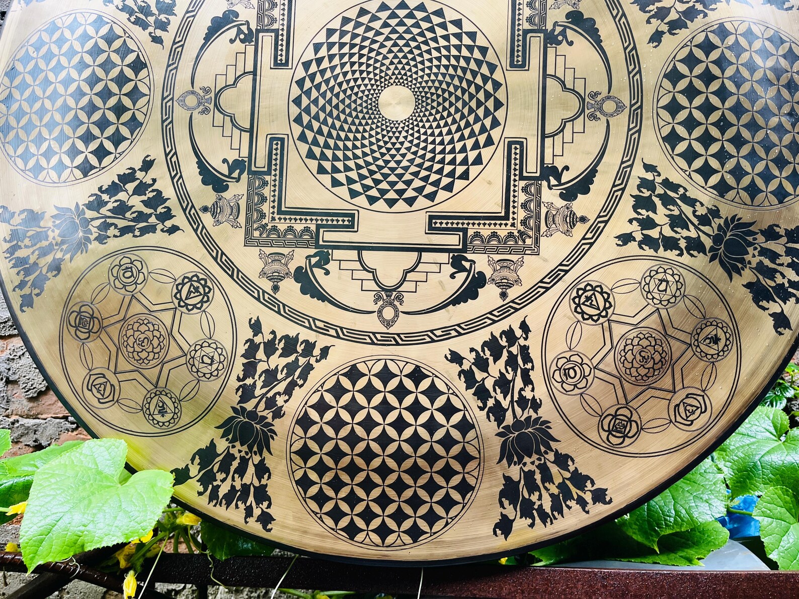 Super Fine Handcrafted Tibetan Gong Sacred Geometry Handmade in Nepal ...