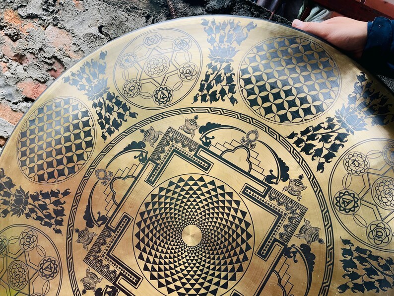 Super Fine Handcrafted Tibetan Gong Sacred Geometry Handmade in Nepal ...