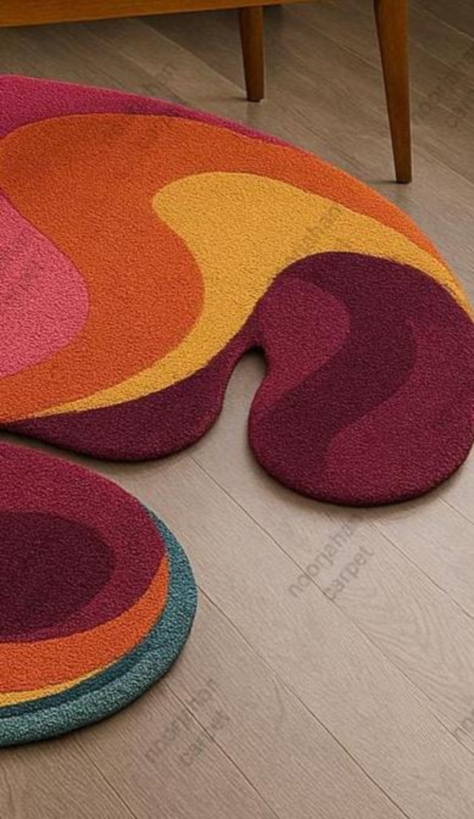 Colorful Round Rug, Rainbow Sunburst Hand-tufted Carpet, Modern ...