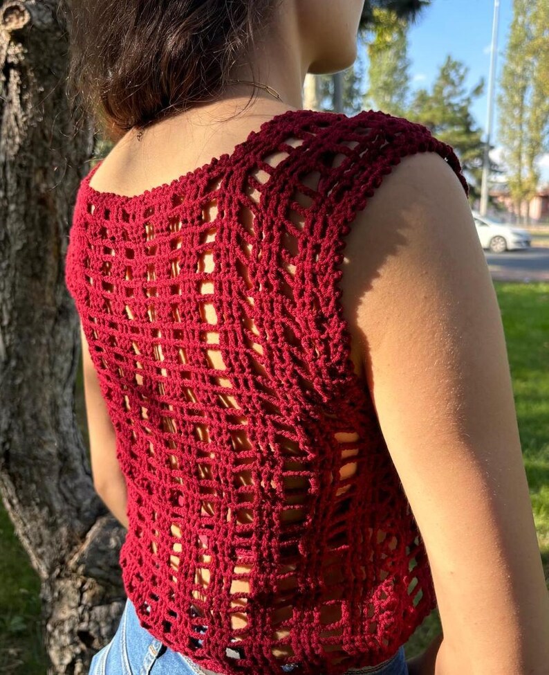 Netting Crop ,crochet Knitted Crop,handmade Crop Top,knitting Crop Top ...