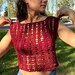 Netting Crop ,crochet Knitted Crop,handmade Crop Top,knitting Crop Top ...