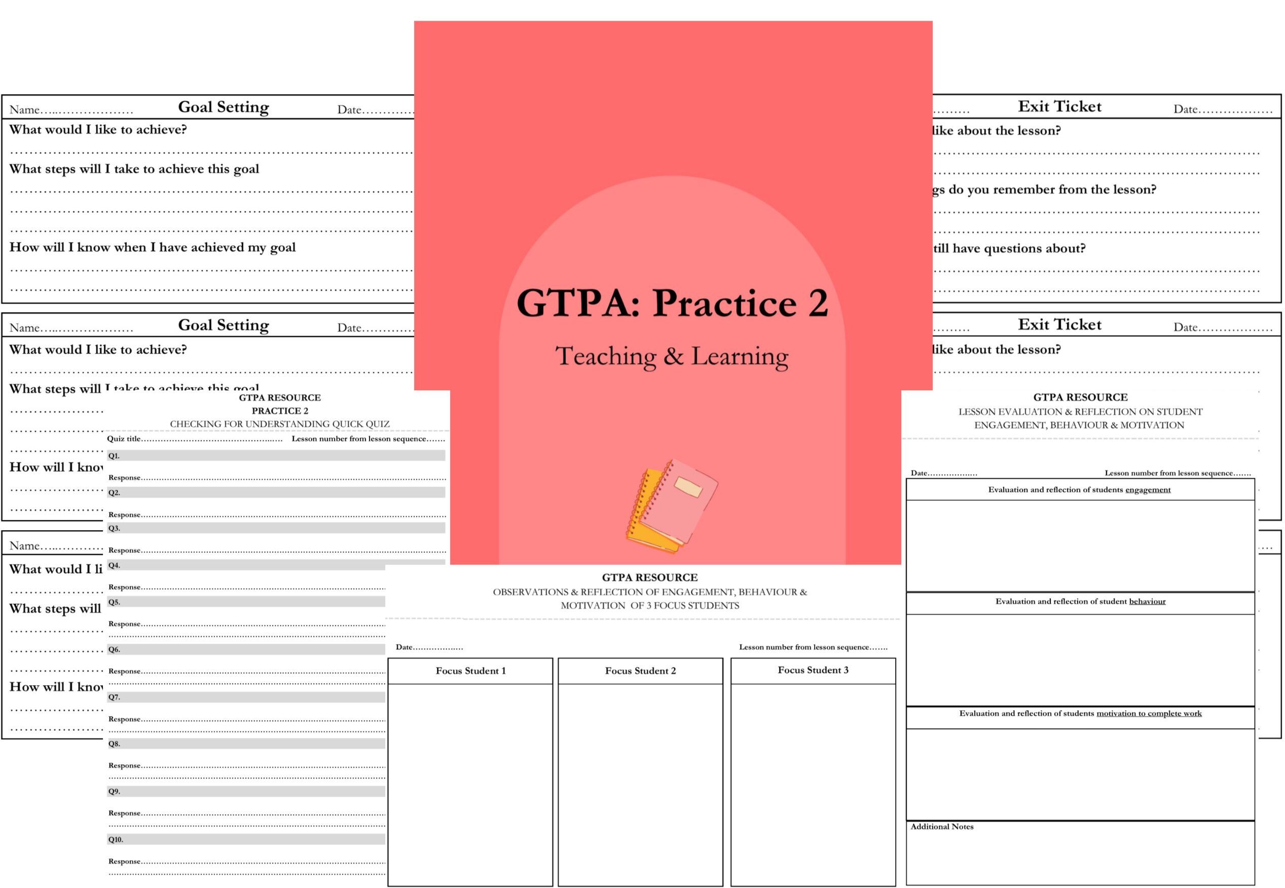 Gtpa Templates For The Five Practices Etsy