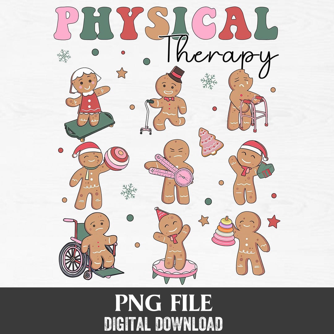 Physical Therapy Gingerbread Png, Physical Therapy Christmas Png, Merry ...