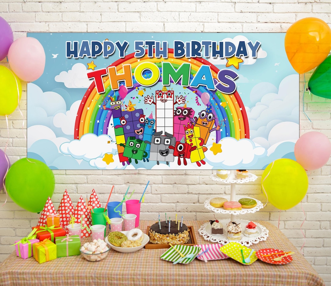 Numberblocks Birthday Banner for Baby, Custom Name Numberblocks ...