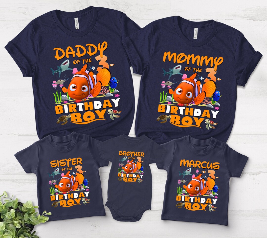 Finding Nemo Birthday Shirt, 1st Birthday Shirt, Finding Nemo Family ...