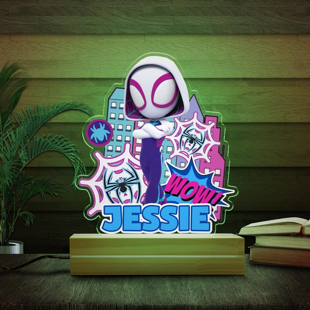 Personalized Spidey for Boy Night Light, Gwen Spidey Night Light ...