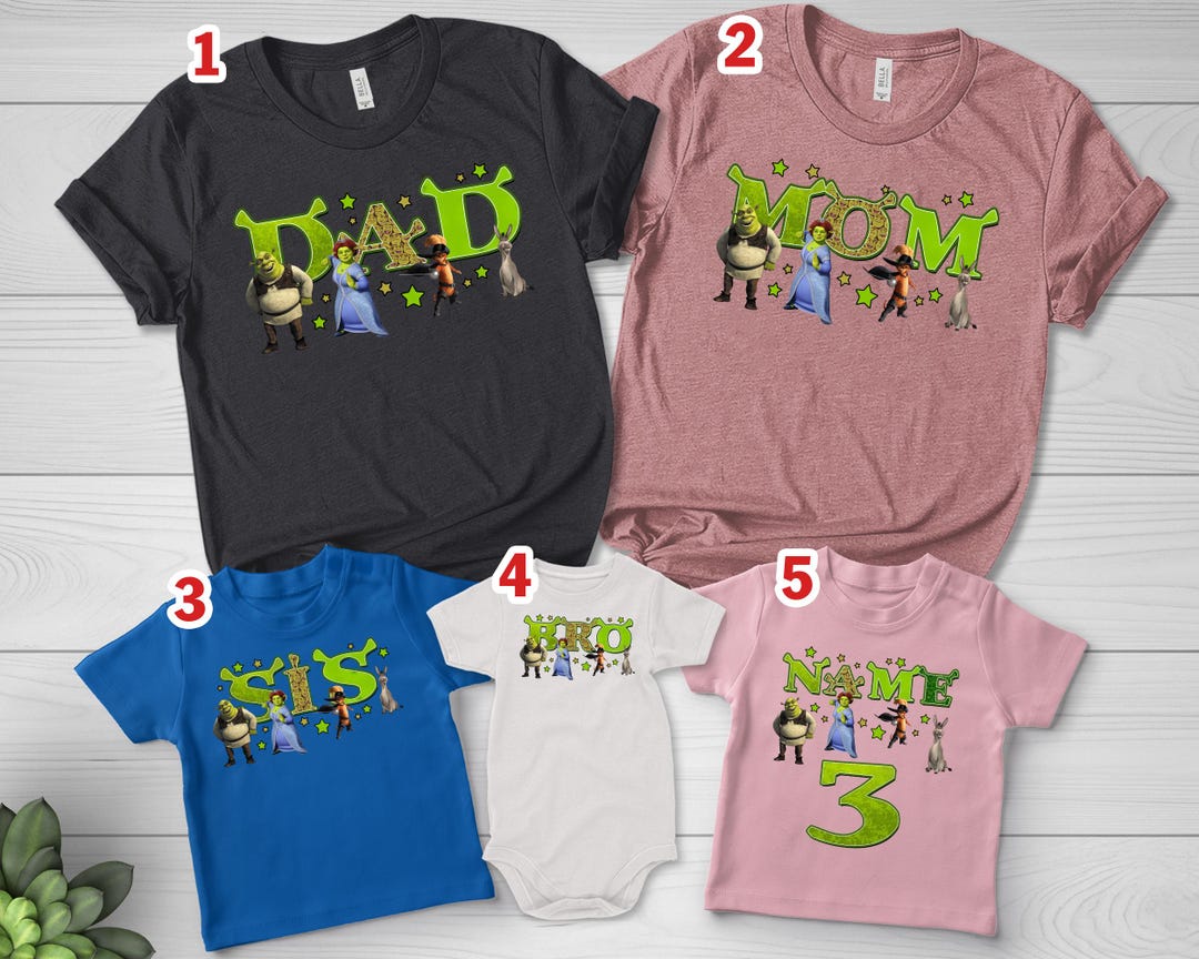 Personalized Shrek Birthday Shirt, Shrek Family Matching Shirt, Custom ...