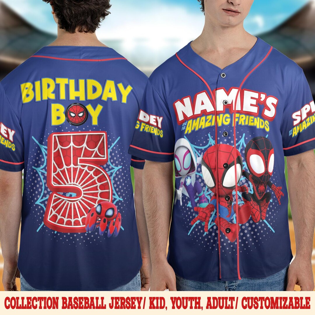 Personalize Spidey and His Amazing Friends Baseball Jersey, Custom ...