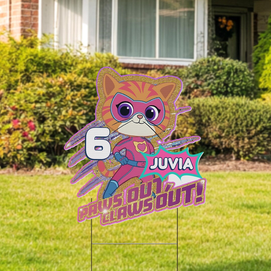 Disney Super Kitties Cute Cats Yard Sign Cutouts, Outdoor Decoration ...