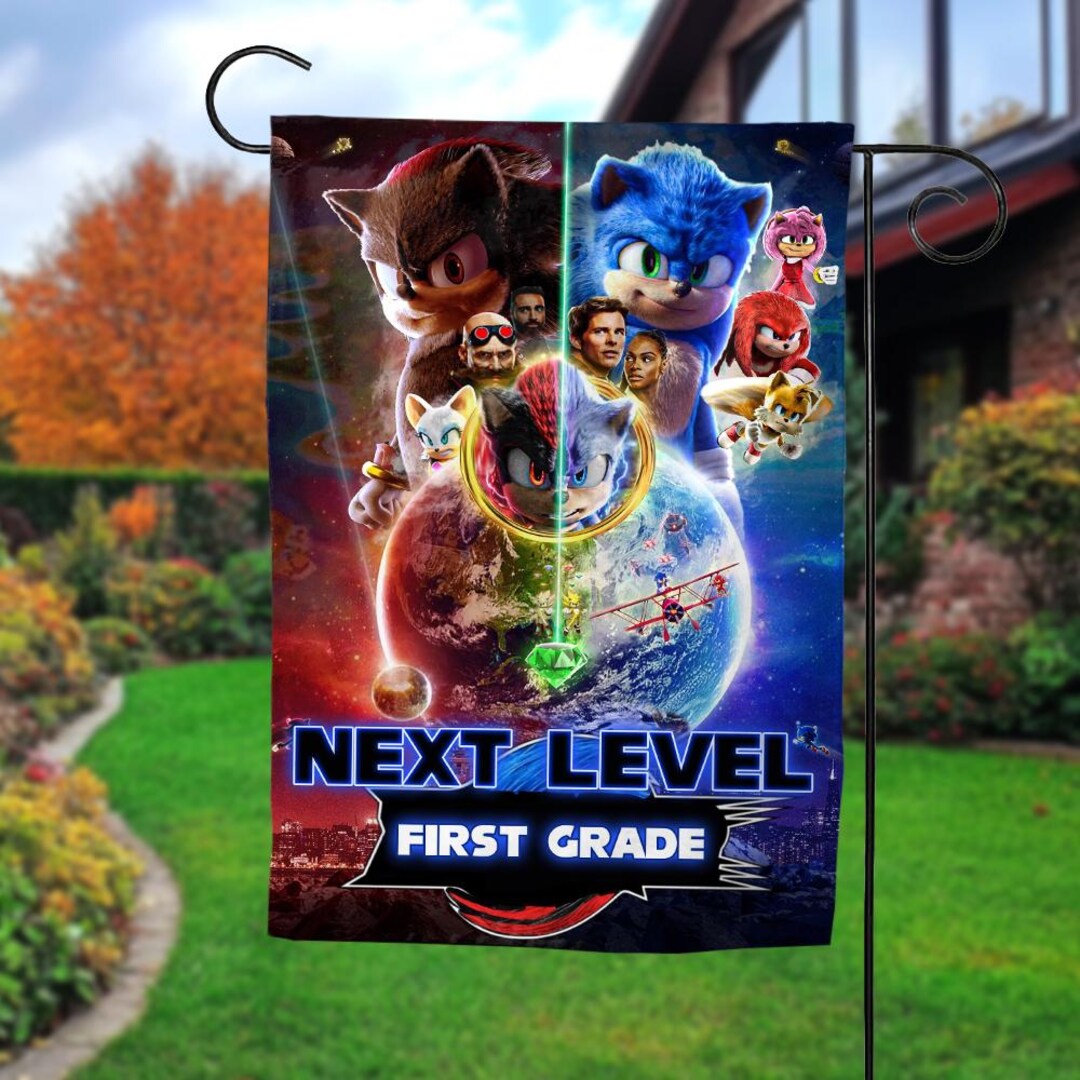 Sonic Graduation Garden Flag, Custom Class of 2025 Yard Decor, Gamer ...