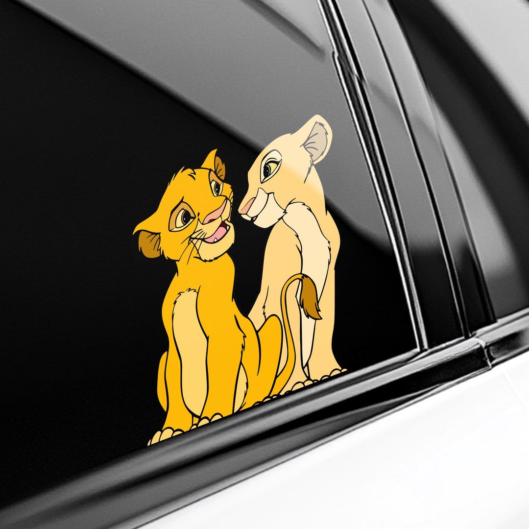 Simba and Nala Peekaboo Peeker Peeking Car Window Decals - Bumper ...