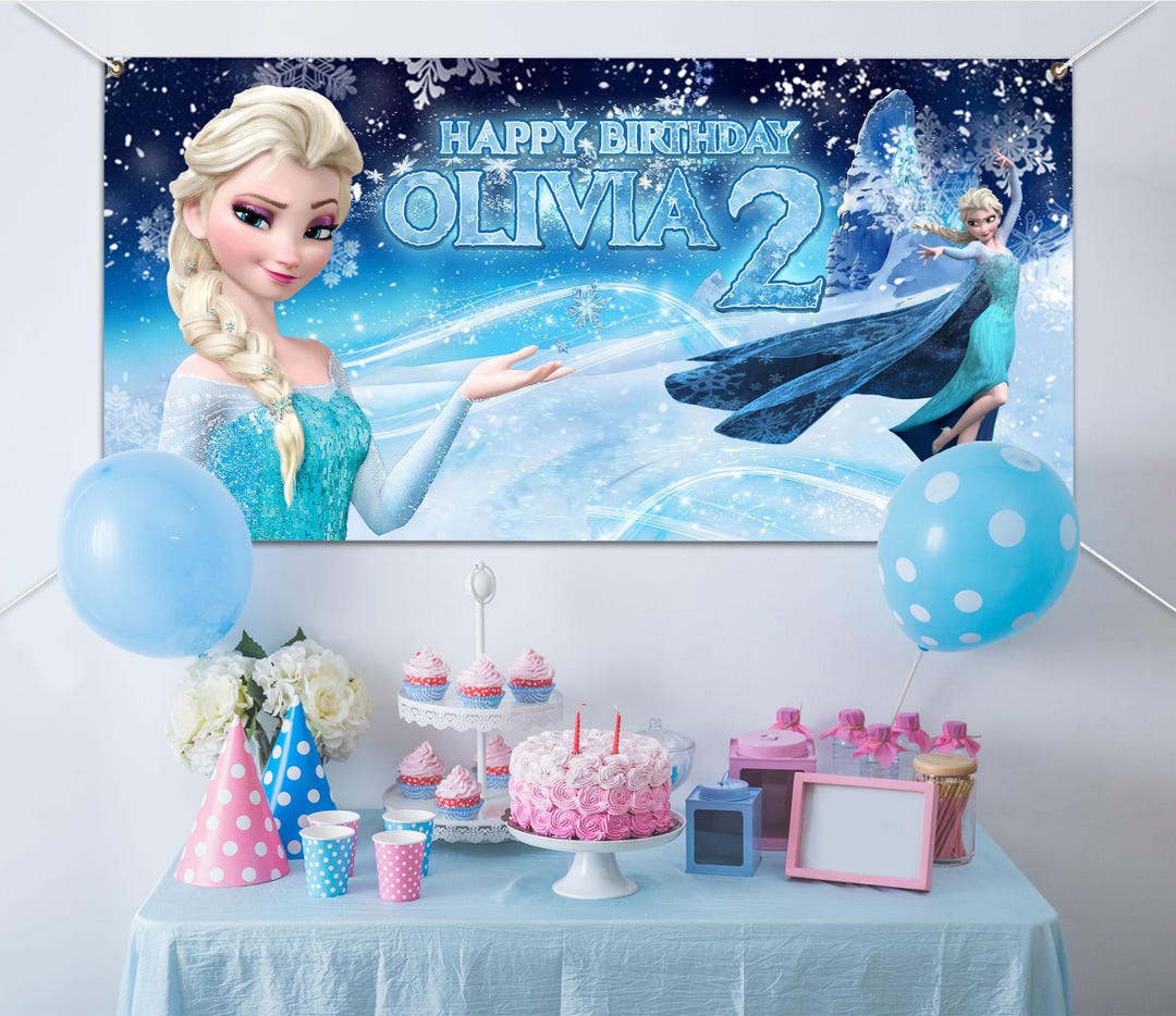 Frozen Birthday Banner, Elsa Banner, Elsa Personalized Banner, Frozen ...