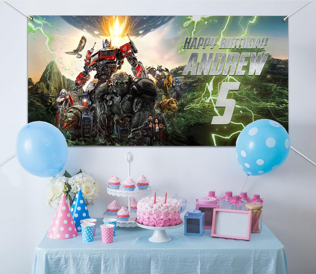 Transformers Party Backdrop | Custom Robot Theme Birthday Banner ...