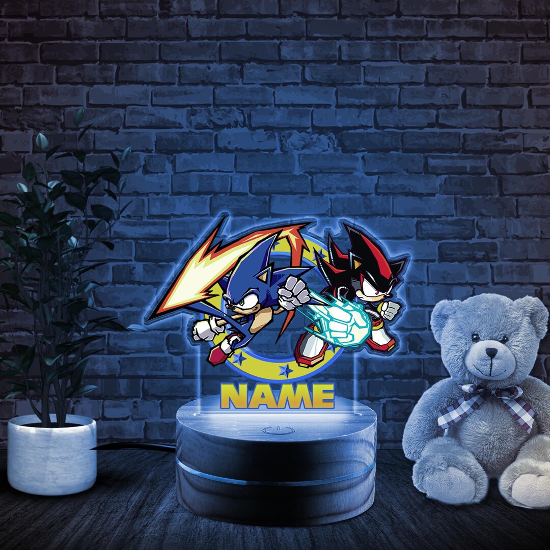 Sonic the Hedgehog Lamp, LED, Bedroom Wall Decoration, Table Lamp ...