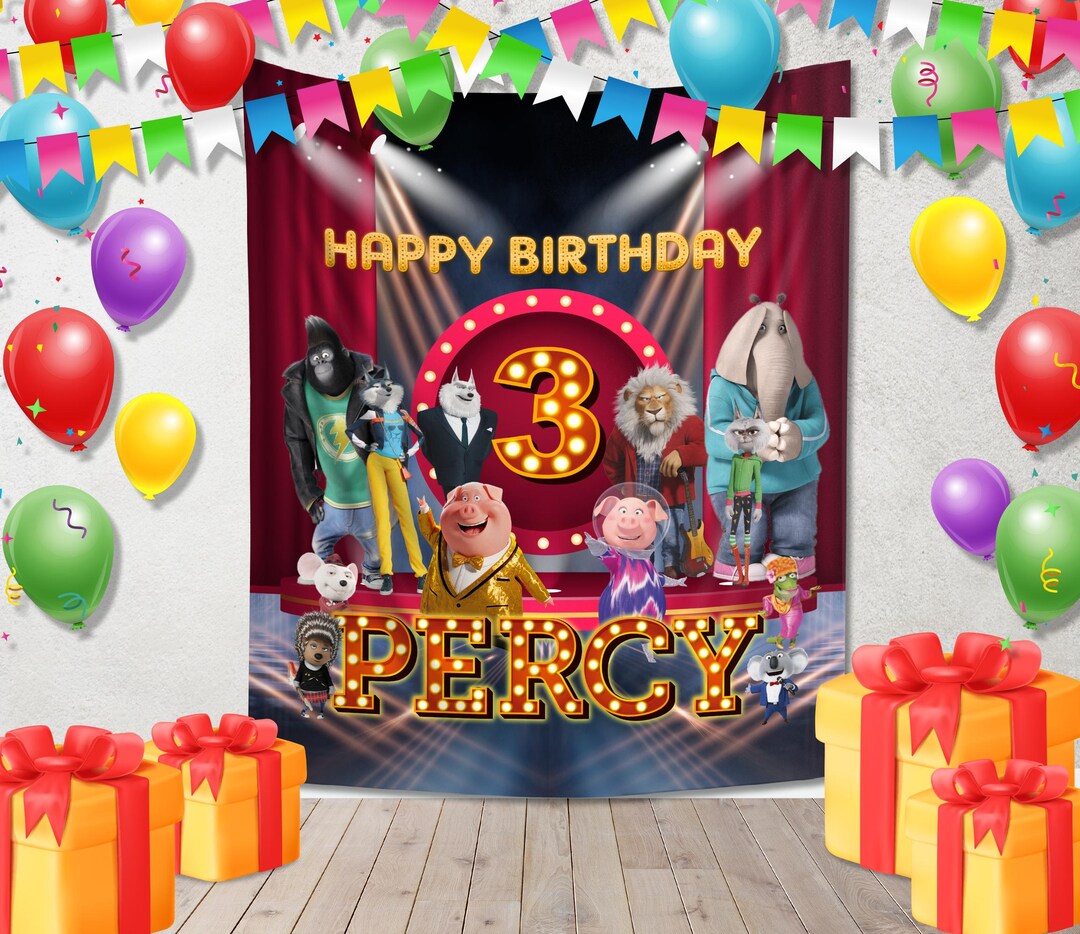 Sing 2 Personalized Birthday Party Backdrop,sing 2 Personalized Banner ...