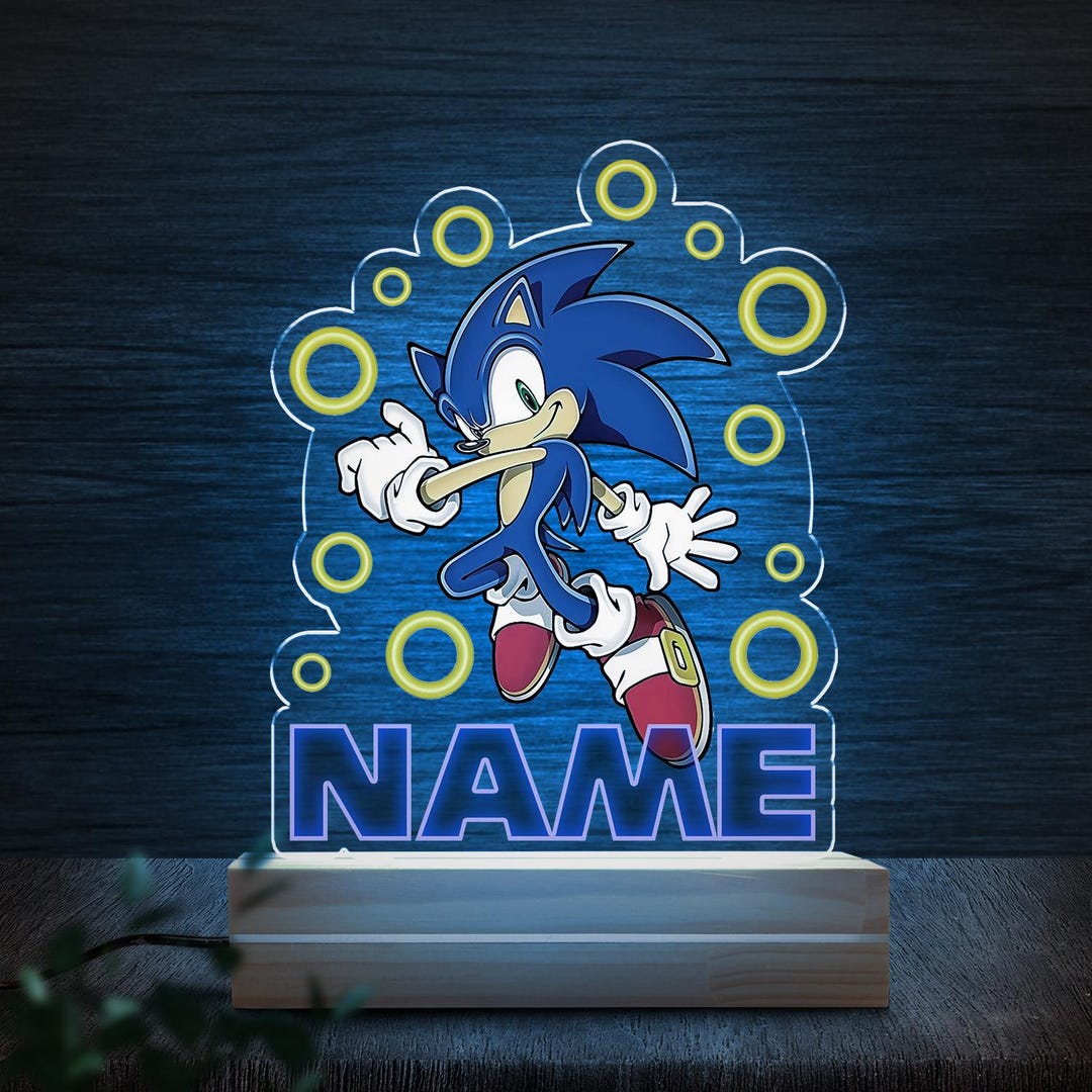 Personalized Sonic Hedgehog LED Night Light, LED Lamp, Personalized ...