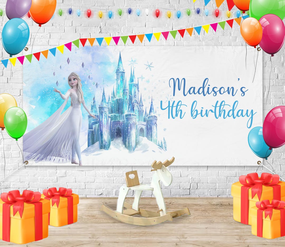Frozen Birthday Banner, Elsa Banner, Elsa Personalized Banner, Frozen ...