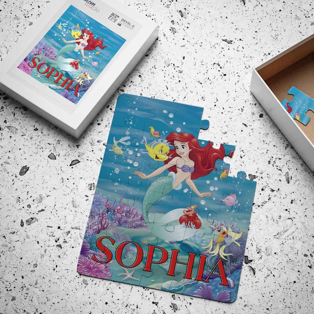 Personalized the Little Mermaid Jigsaw Puzzle Game With Name,stained ...