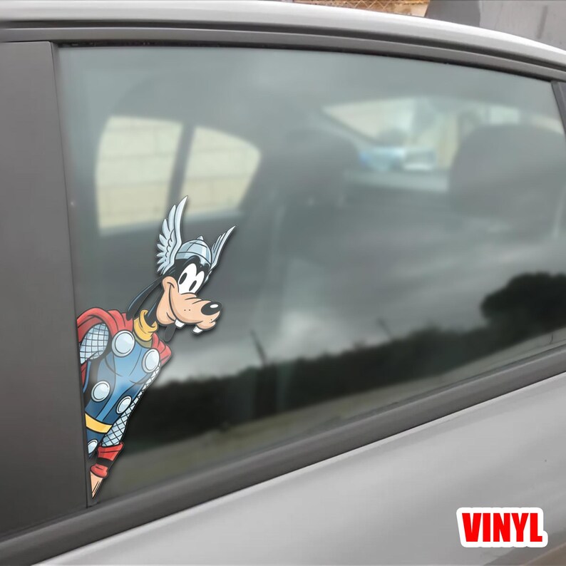 Disney Super Hero Peeker Sticker, Funny Disney Cartoon Vinyl Decal ...