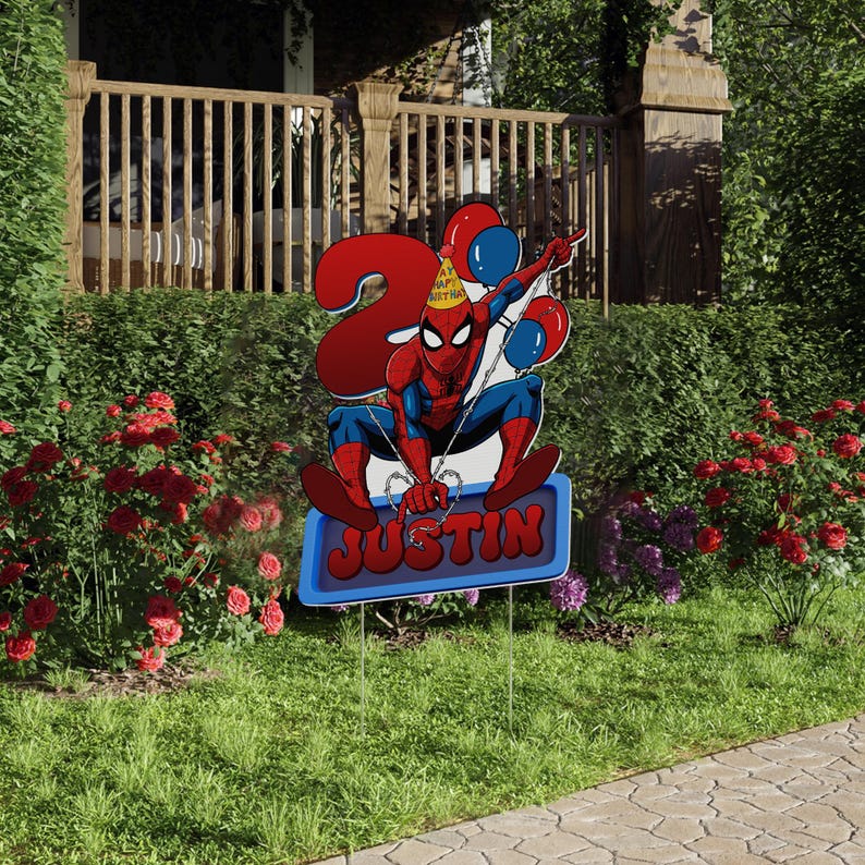 Spidey Birthday Sign, Avengers Birthday Yard Sign Cut Out, Superhero ...