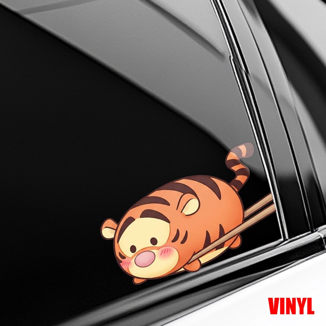 Tigger Peeker Sticker, Cute Tiger Peeking Car Window Vinyl Decal, Funny ...