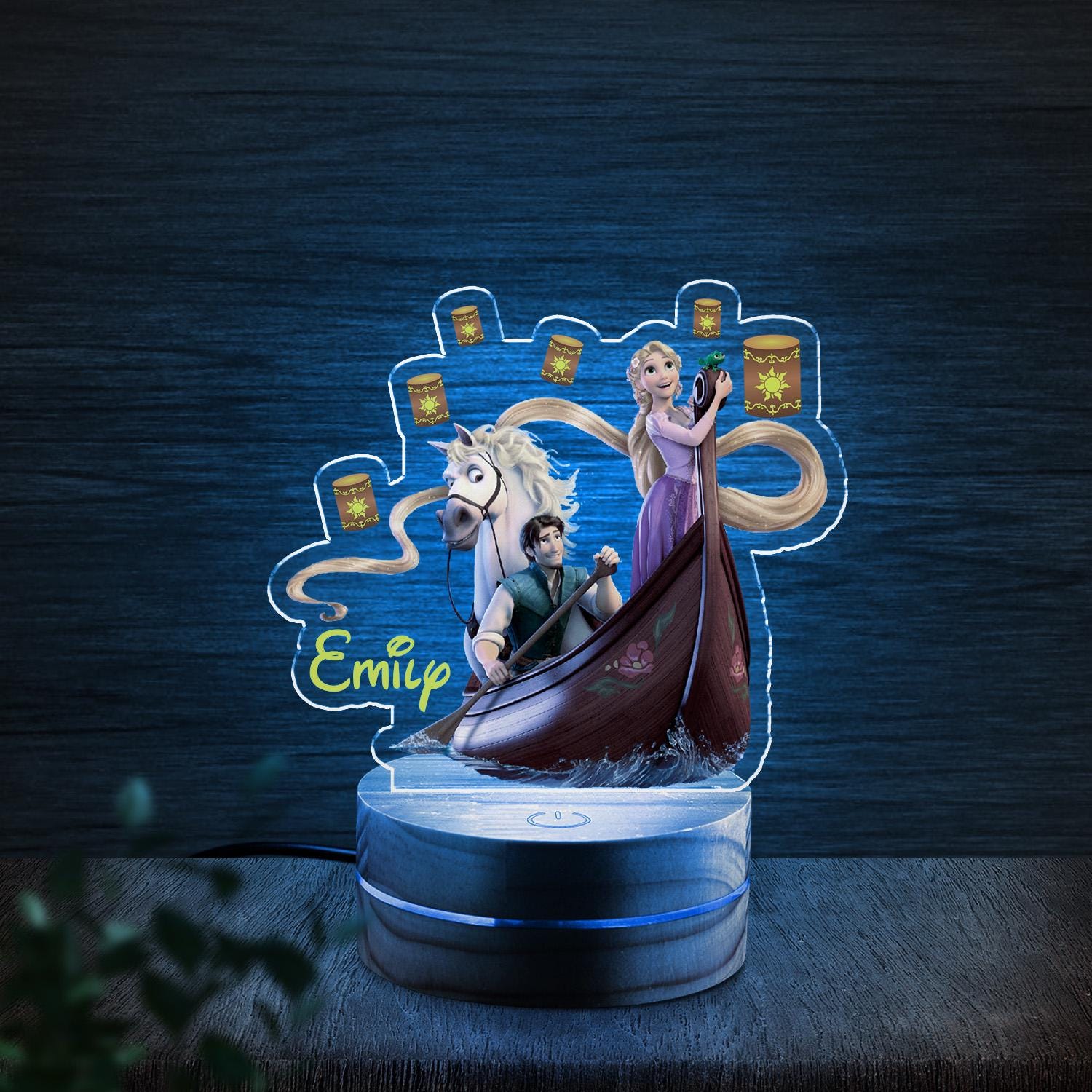 Personalized Rapunzel and Flynn Nightlight,disney Tangled 3D LED Lamp ...