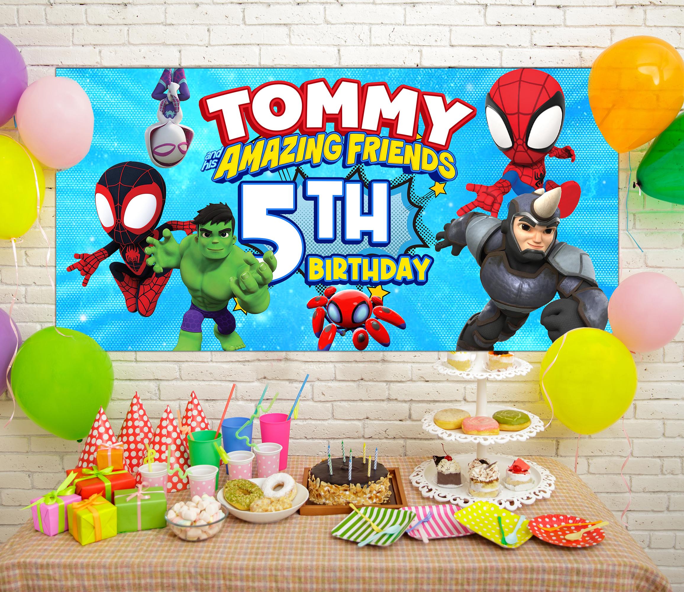 Spidey and His Amazing Friends Backdrop Birthday, Spiderman Banner ...