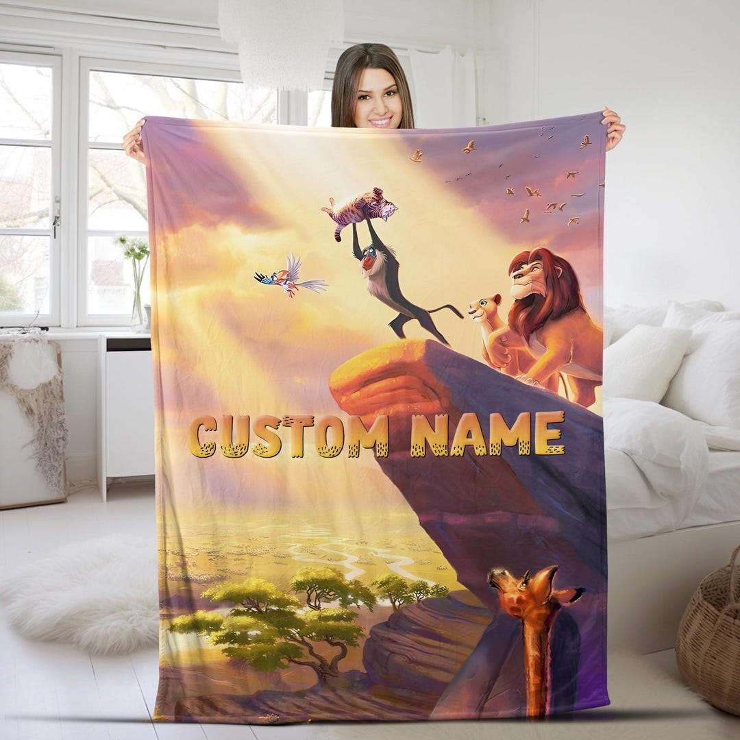 Personalized Disney the Lion King Blanket, Custom Mufasa Simba Timon ...