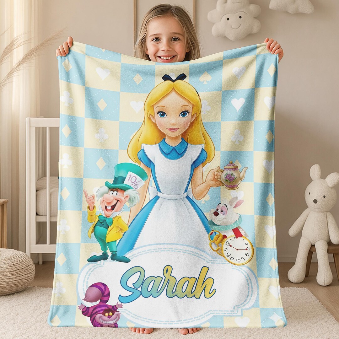 Alice in Wonderland Fleece Blanket | Alice Cheshire Blanket | Alice in ...