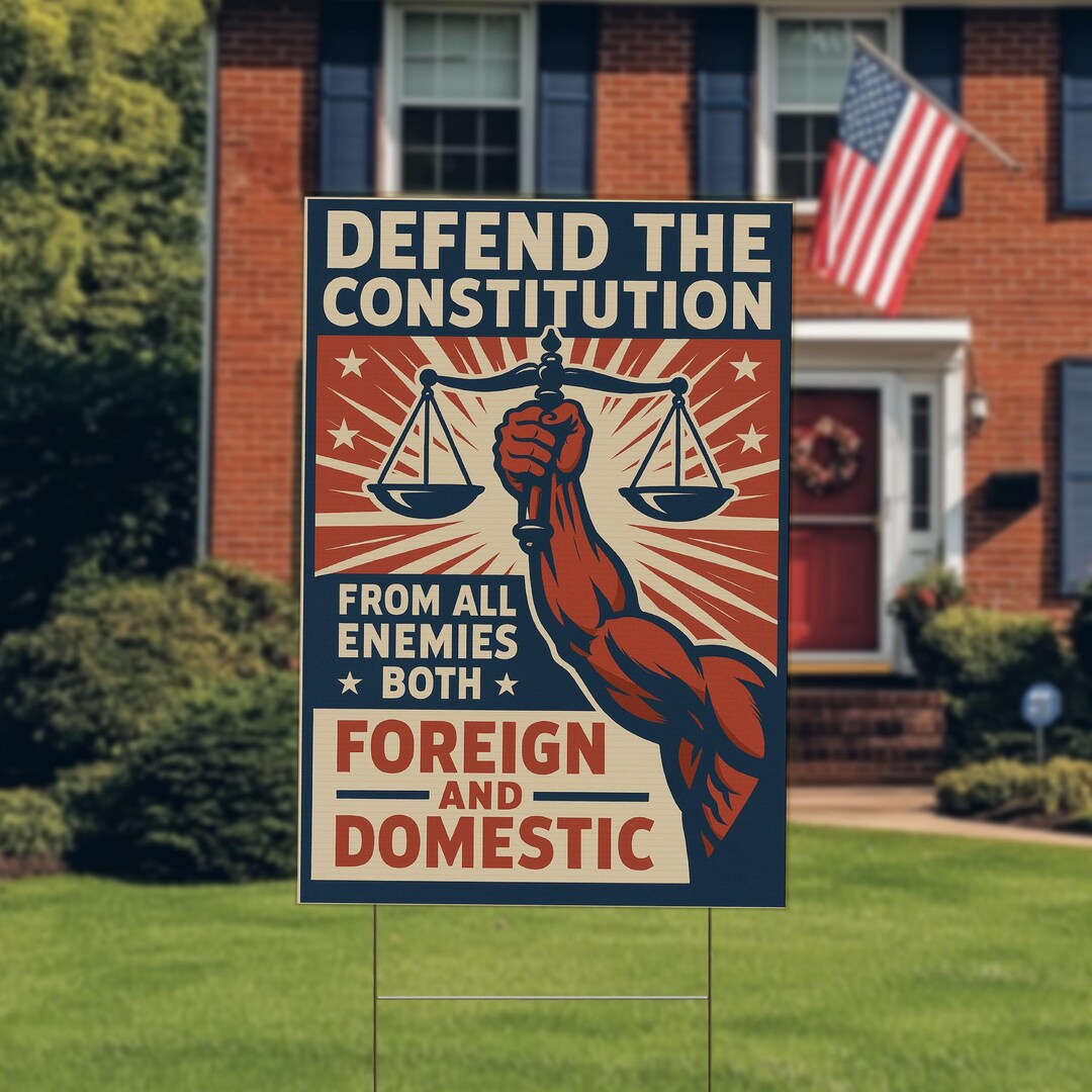 Defend the Constitution Yard Sign, Protest Sign, Anti-trump Resistance ...