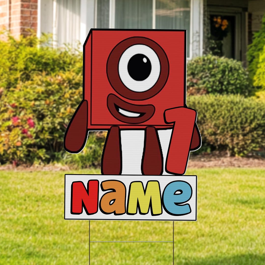 Numberblock Yard Sign Cutout, Party Decor Standee Yard Sign ...