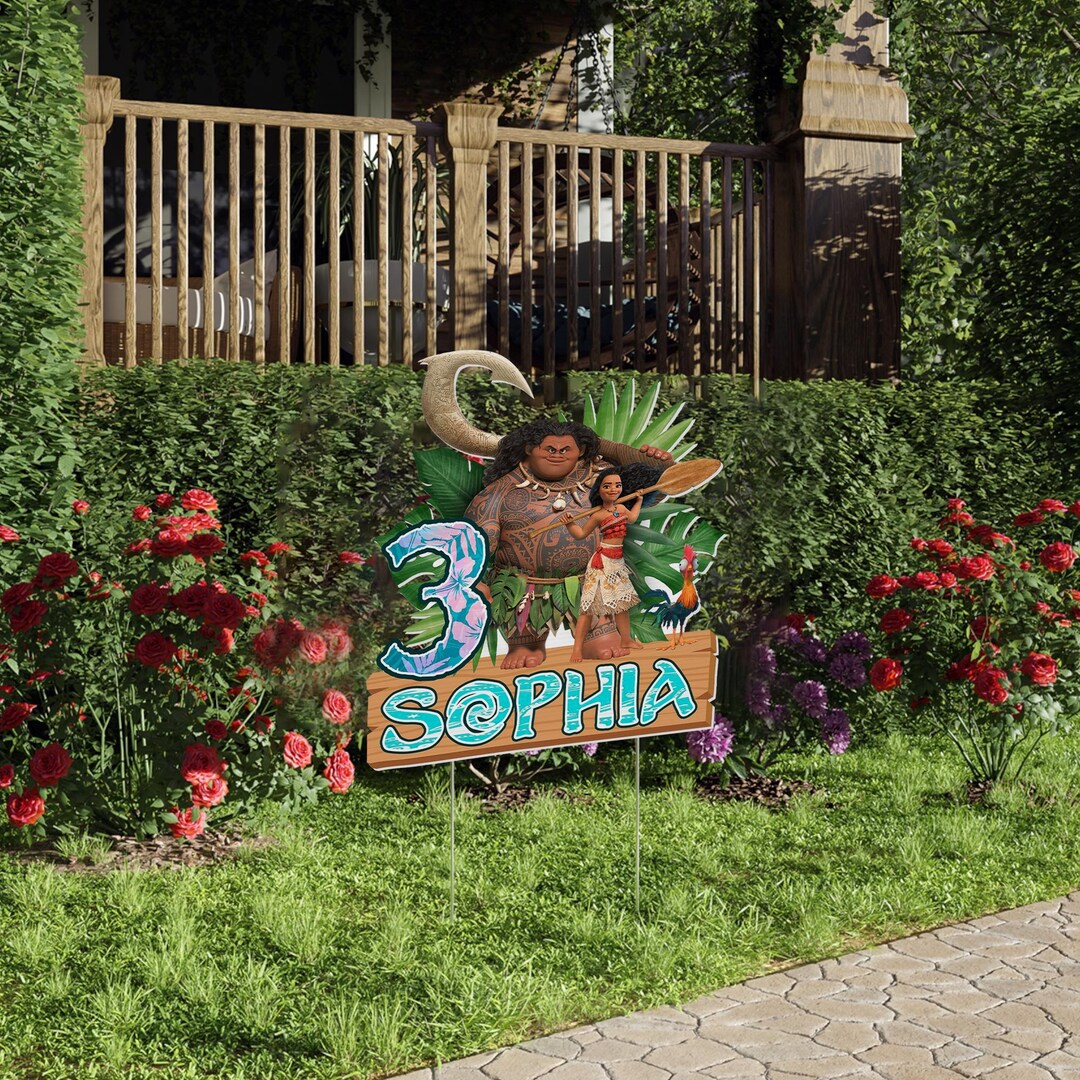 Disney MOANA Birthday Yard Sign, Moana Yard Sign Cut Out, Party ...