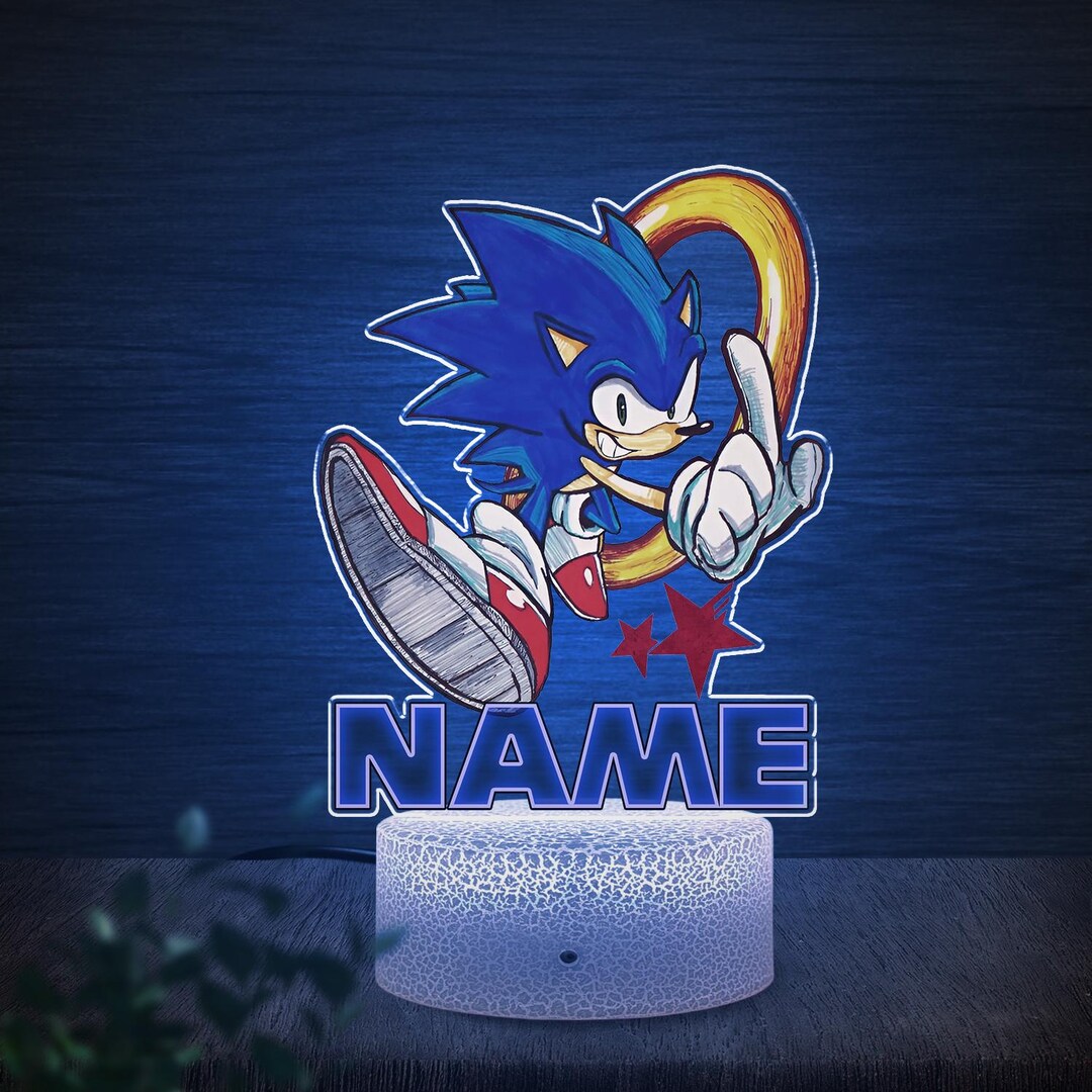 Personalized Sonic Hedgehog LED Night Light, LED Lamp, Personalized ...