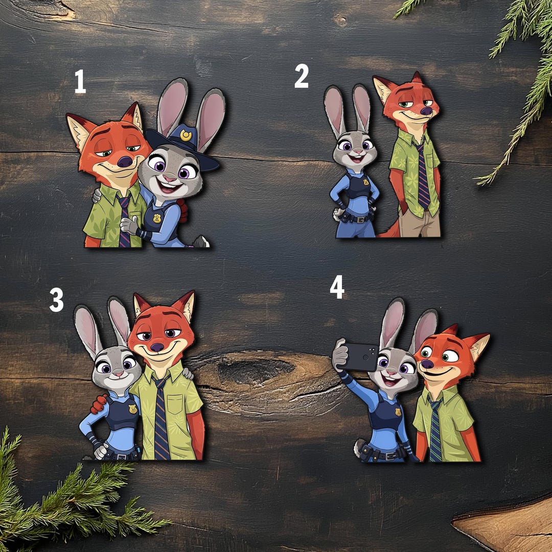 Zootopia Peeker Sticker, Judy and Nick Sticker, Disney Zootopia Sticker ...