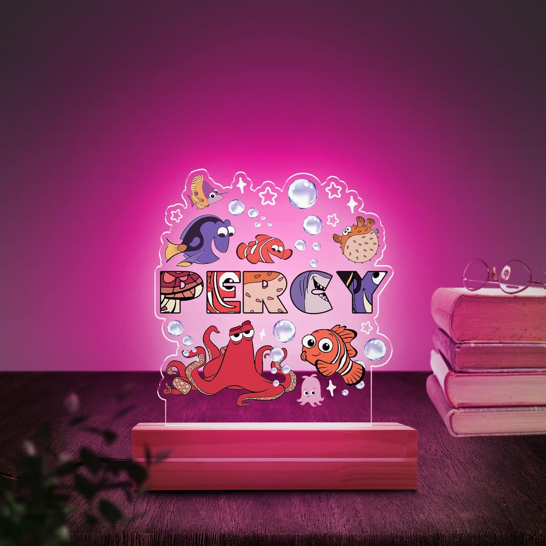 Personalized Name Finding Nemo Night Light, Custom Pixar LED Lamp ...