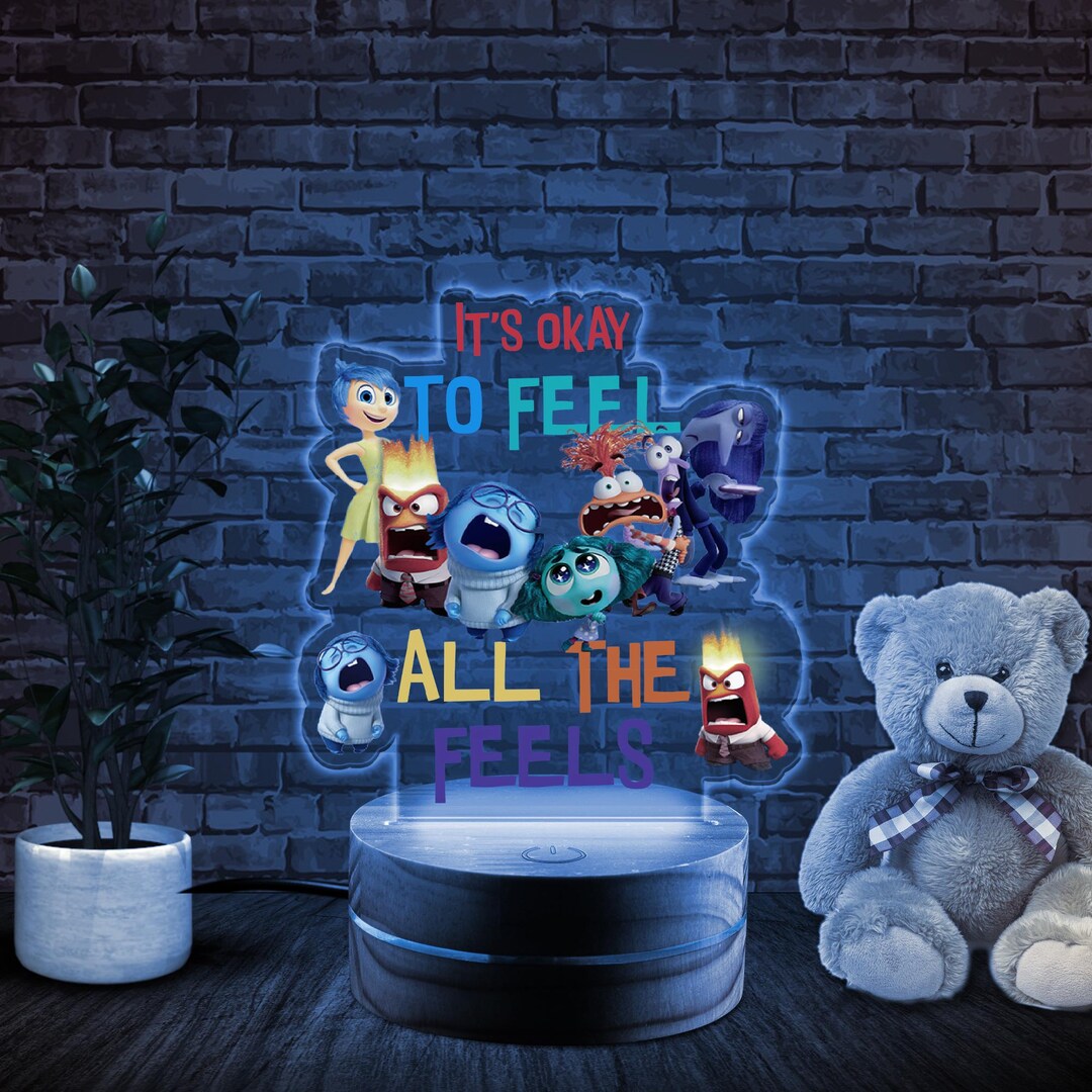 Personalized Disney Inside Out Night Light, Inside Out 2 Movie Emotions ...