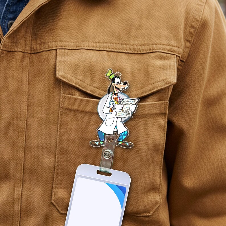 Custom Disney Nurse Goofy Badge Reel, Personalized Badge, Retractable ...