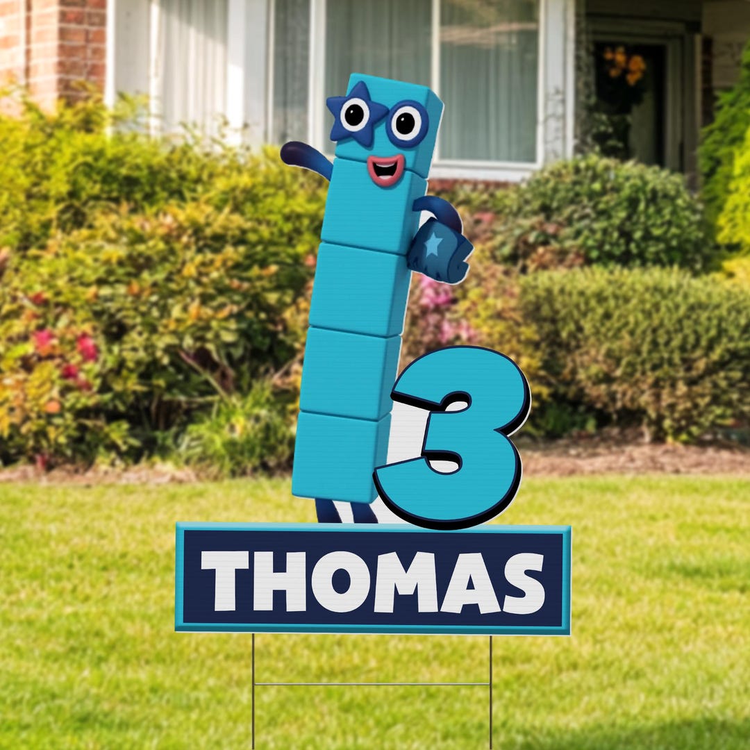 Custom Numberblock Standee Birthday Sign, Numberblocks Themed Yard ...