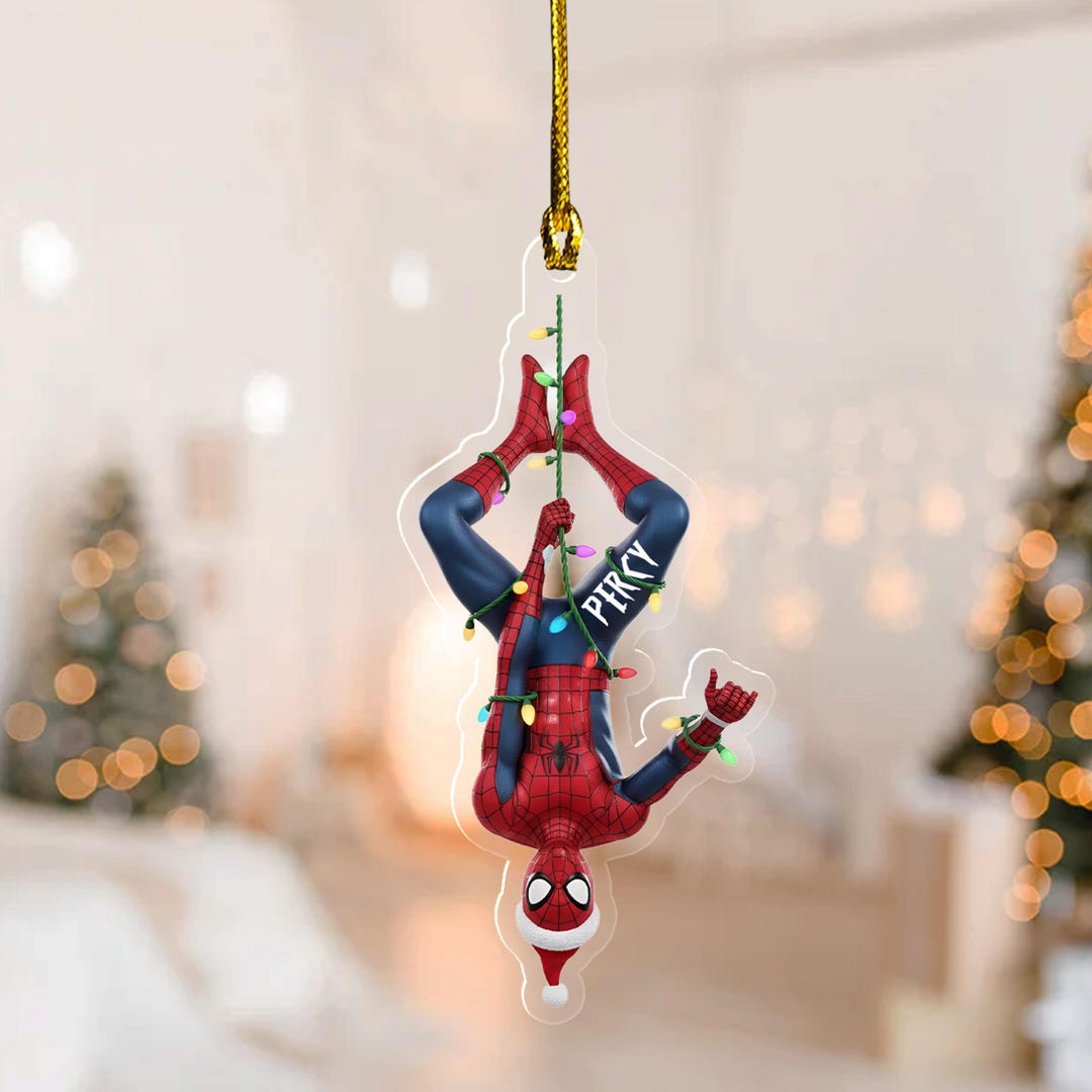Funny Reverse Hanging Spiderman Ornament, Custom Kid Spidey Ornament ...