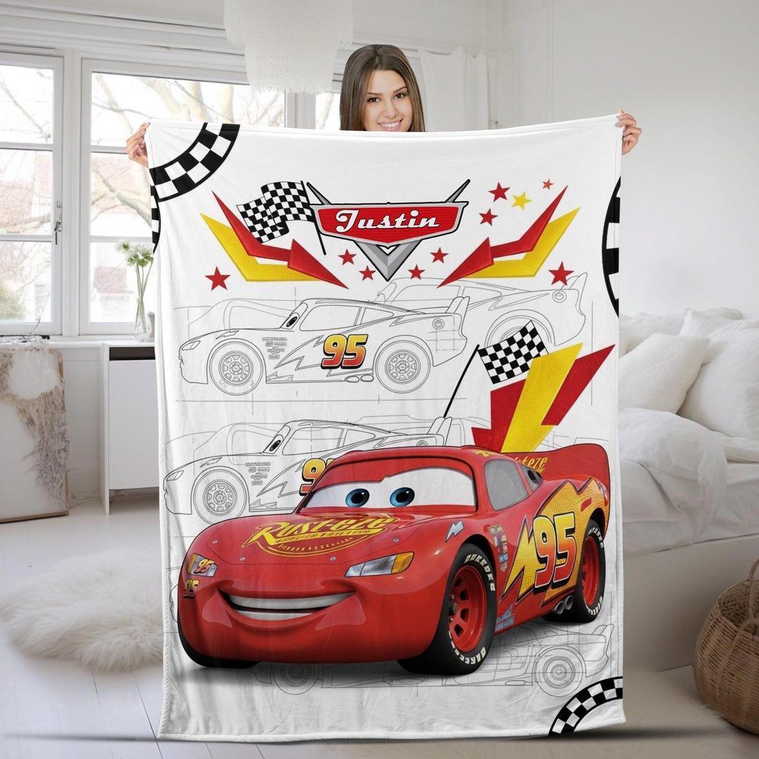 Custom Disney Pixar Cars Blanket,lightning Mcqueen Fleece Blanket ...