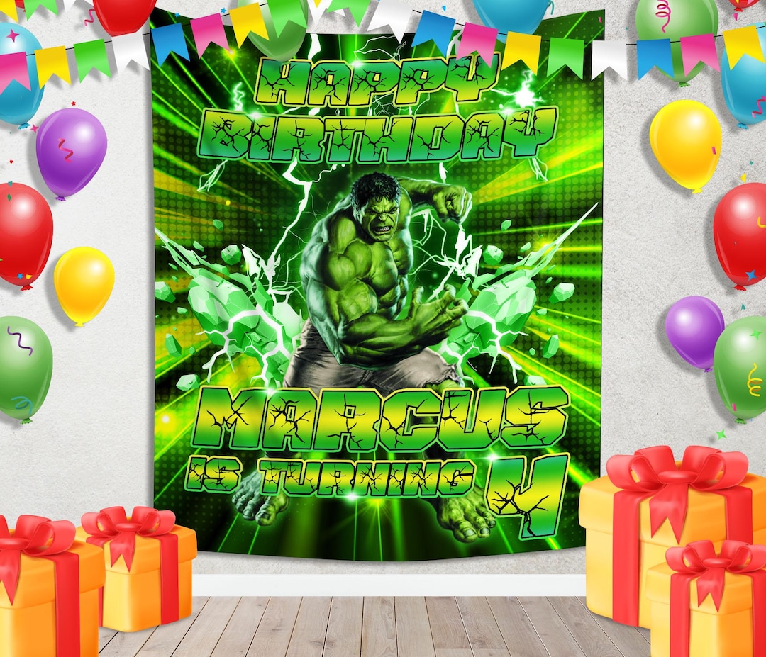 Hulk Birthday Backdrop/hulk Backdrop/the Hulk Birthday Party/hulk Party ...