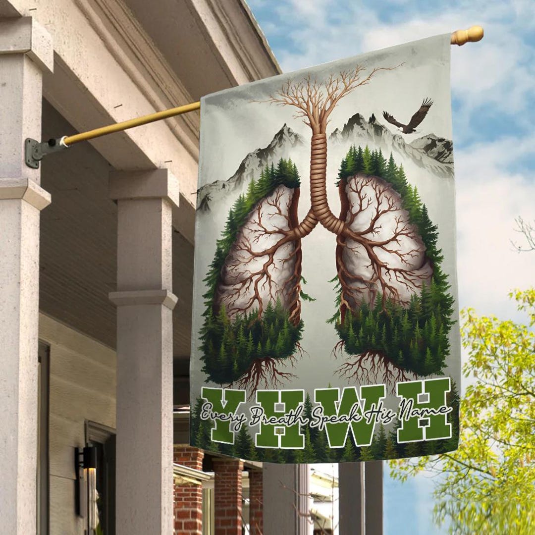 YHWH Lungs Christian Flag, Yahweh Flag, Every Breath Speak His Name ...