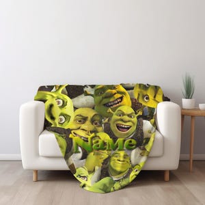 Personalized Shrek Characters Quilt Blanket, Gift for Shrek Film Fans ...