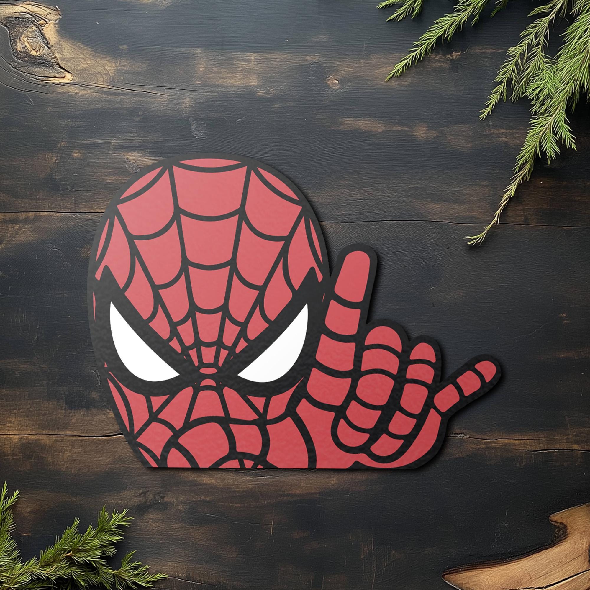 Spider Man Peeker Peeking Peekabo Car Decals Movie Bumper Sticker ...